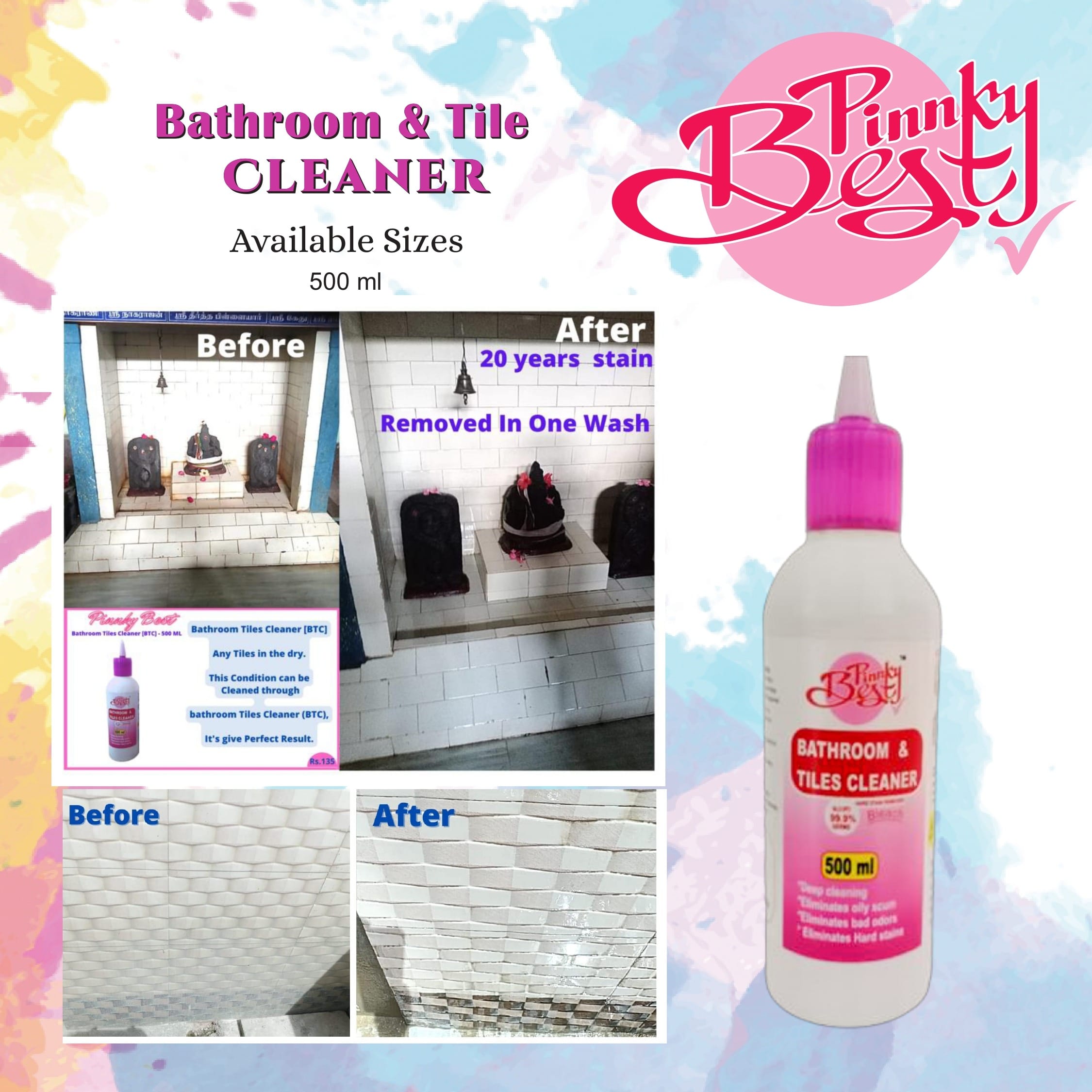 BATHROOM TILES CLEANER 500ML - Pinnky Best